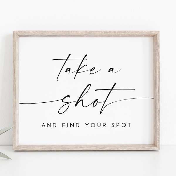 Take a Shot and Take Your Seat Sign - Etsy