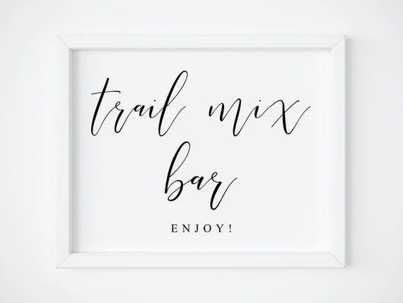 Trail Mix Bar Sign.build Your Own Trail Mix.trail Mix | Etsy