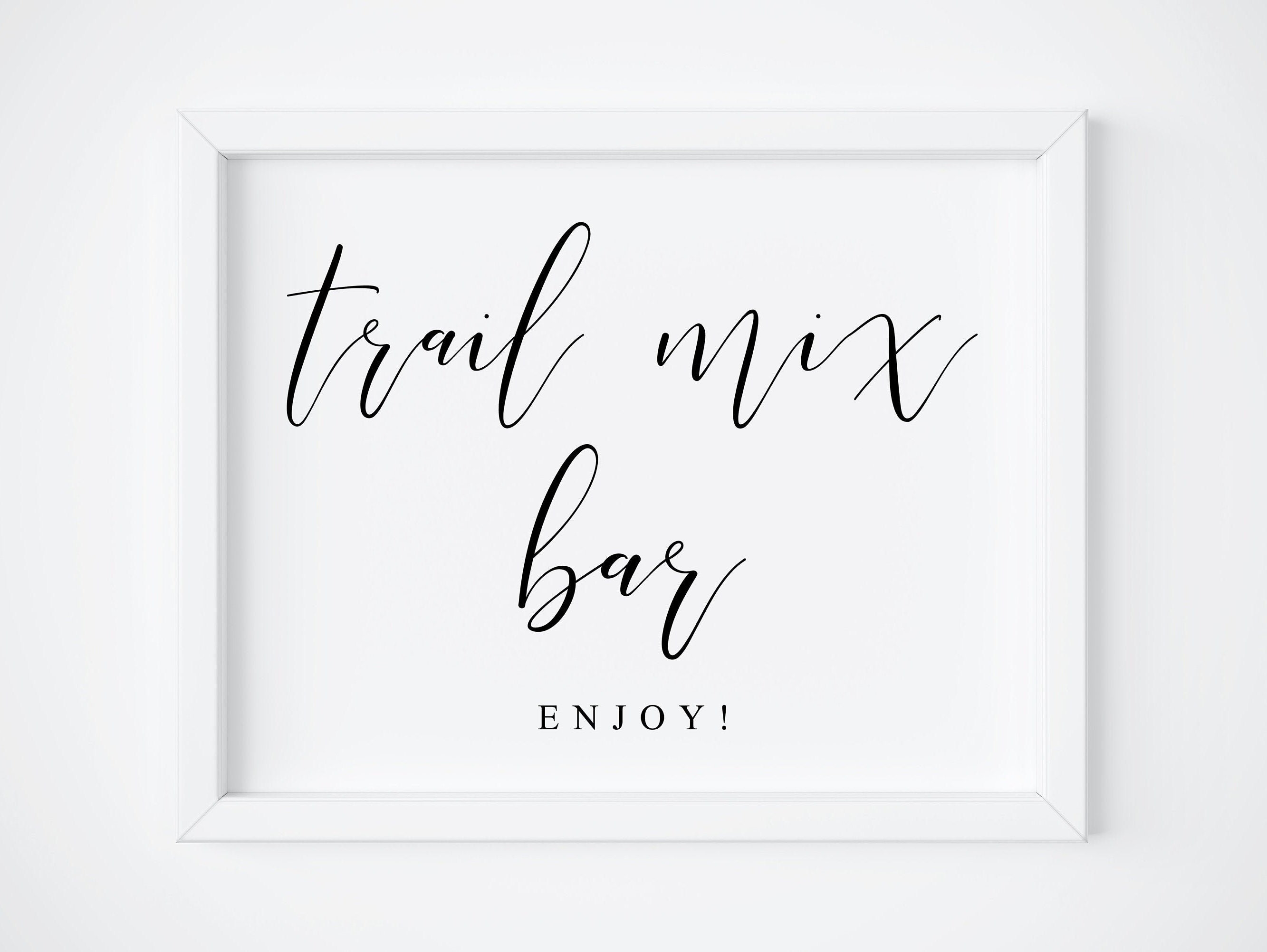 Trail Mix Bar Sign.Build Your Own Trail Mix.Trail Mix | Etsy