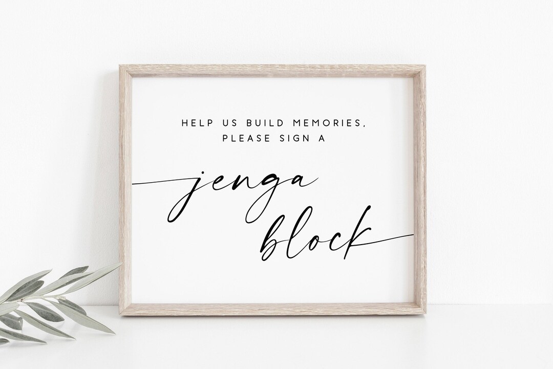 Jenga Guestbook Sign.jenga Block Sign.building Memories Please Sign A ...