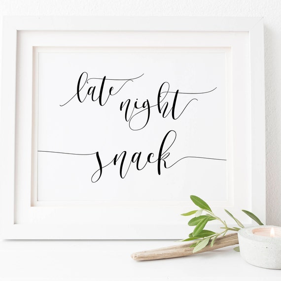 Late Night Snack Sign-printable Late Night Snack Wedding | Etsy