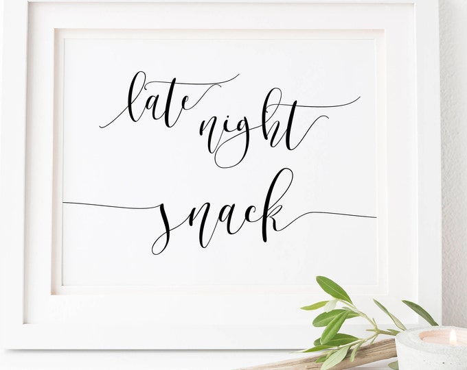 Late Night Snack Sign, Wedding Buffet Sign, Wedding Snack, Snack Sign ...