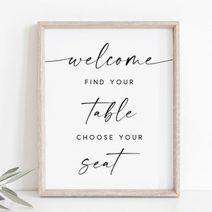 Welcome Find Your Table Choose Your Seat Sign.please Find Your Seat ...