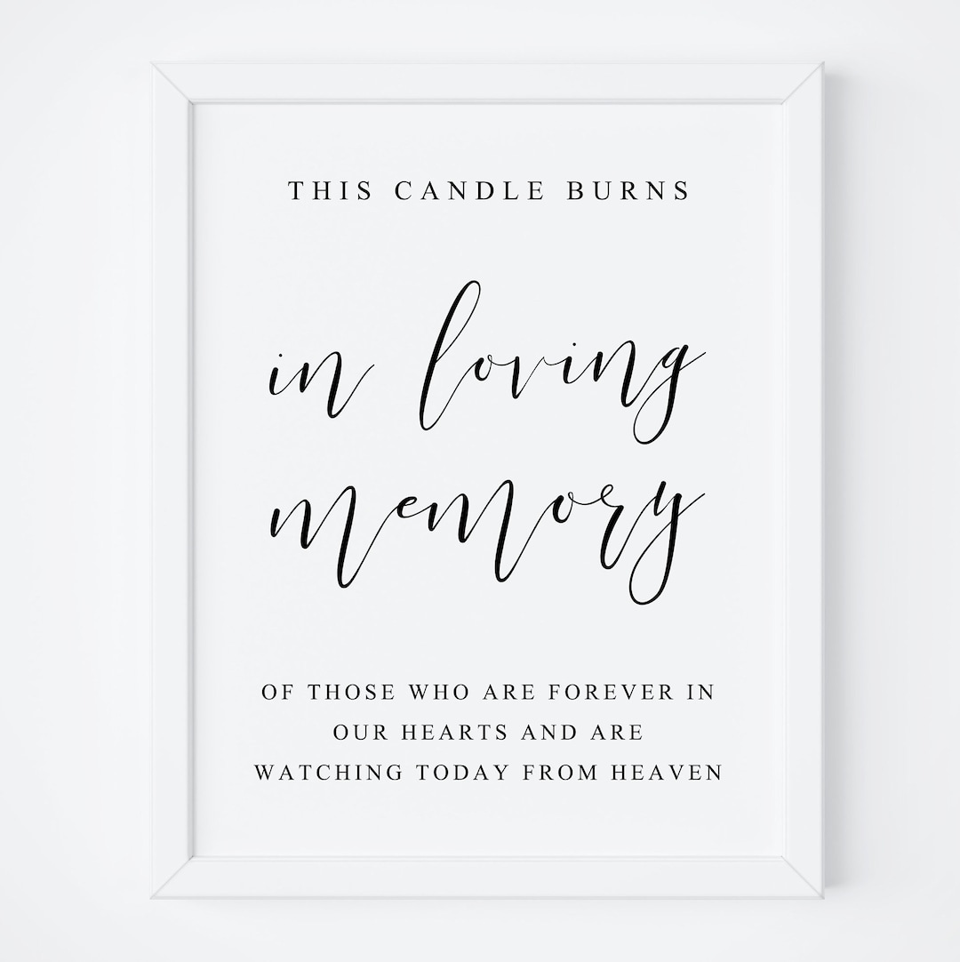 This Candle Burns in Loving Memory Wedding Sign-in Loving Memory ...