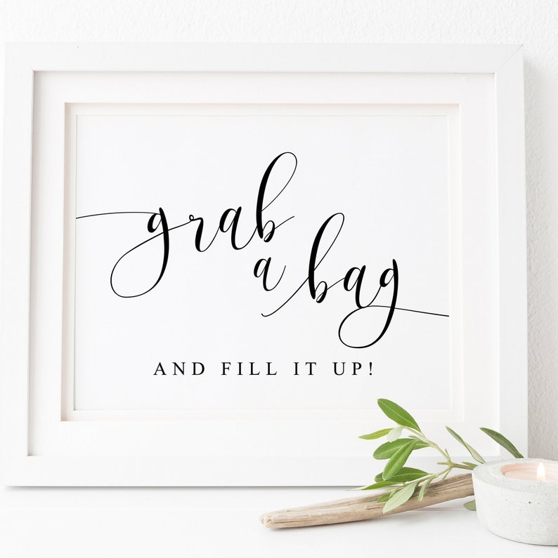 Grab A Bag Fill It up Sign.candy Bar Sign.wedding Treat Bag - Etsy