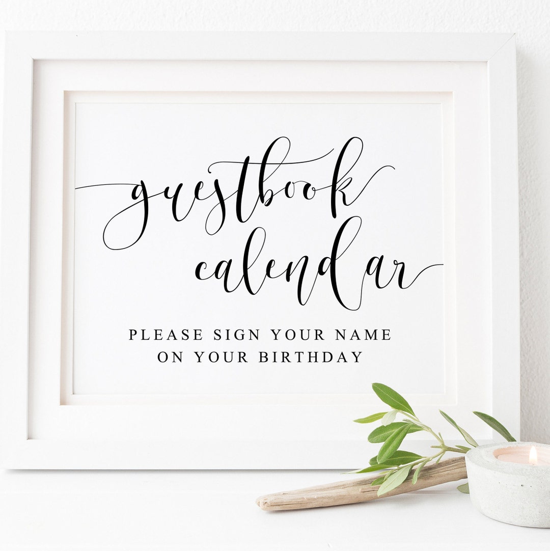 Guest Book Calendar Sign.calendar Guestbook Sign.wedding Guest Book ...