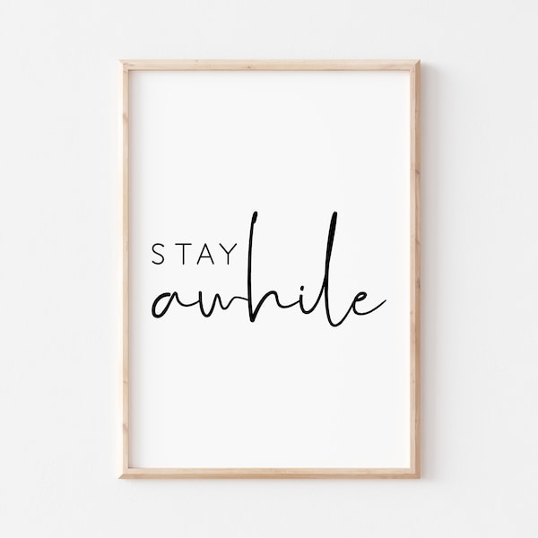 Stay Awhile Sign - Etsy