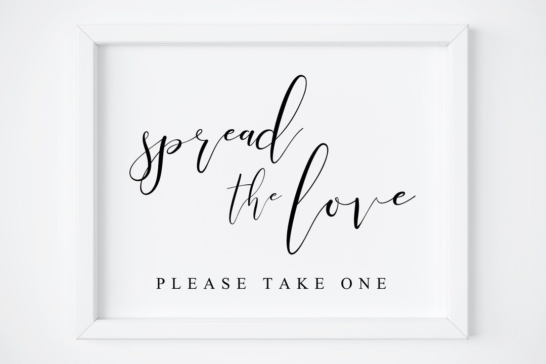 Spread the Love Wedding Sign-wedding Favor Sign- Favor Sign-spread the ...