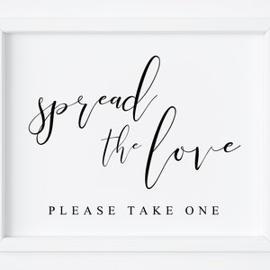 Spread the Love Wedding Sign-wedding Favor Sign- Favor Sign-spread the ...
