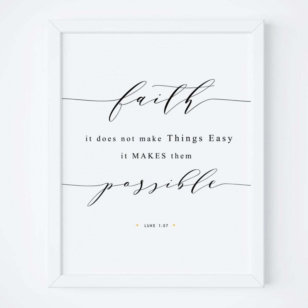 Bible Verse Print, Printable Bible Verse, Luke 1:37 , Bible Verse Print ...