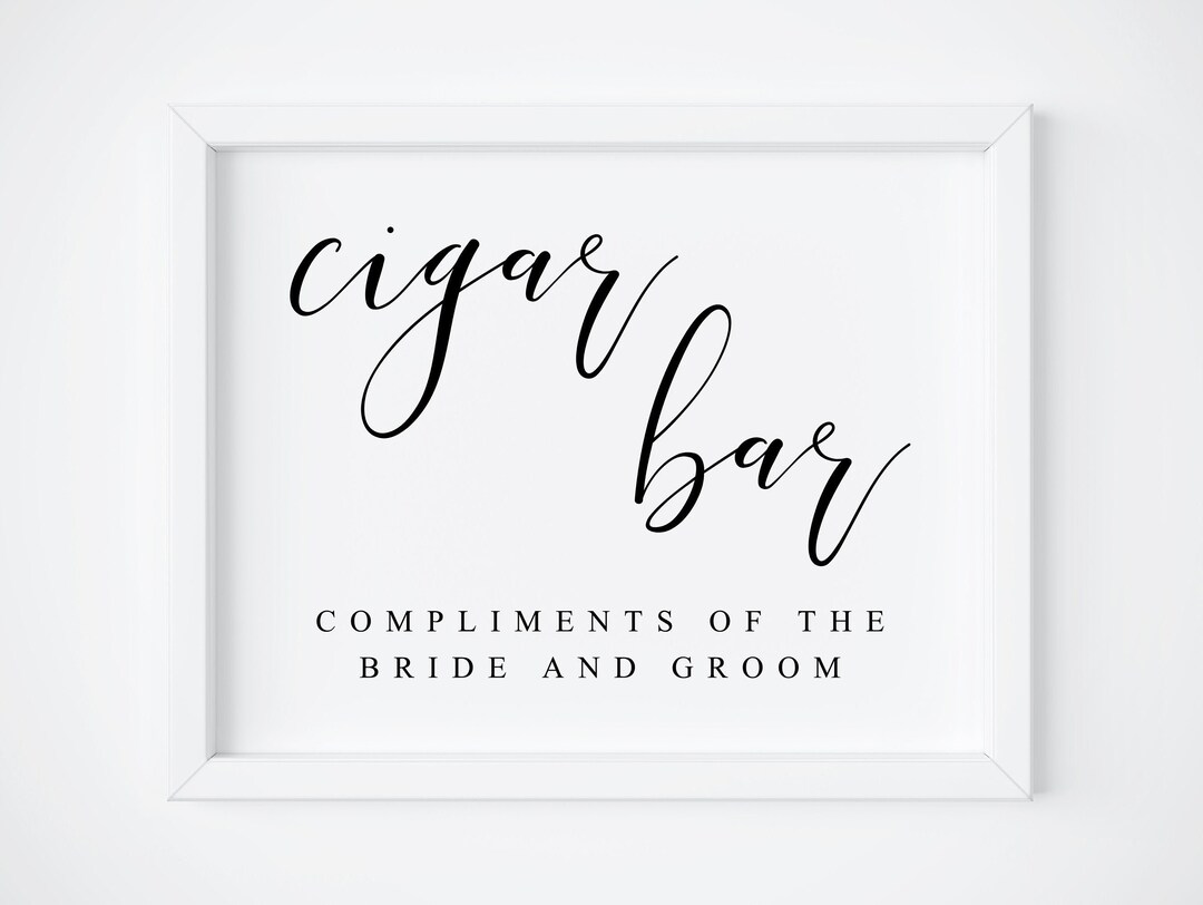 Cigar Bar Sign.wedding Cigar Bar.cigar Bar Wedding.wedding Cigars ...