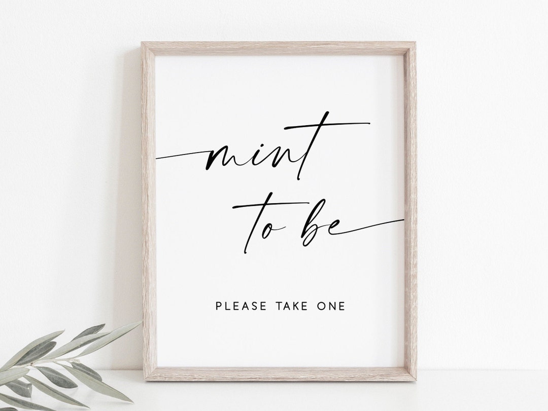 Mint to Be Wedding Sign-favors Sign-mint to Be Favors-wedding Favors ...