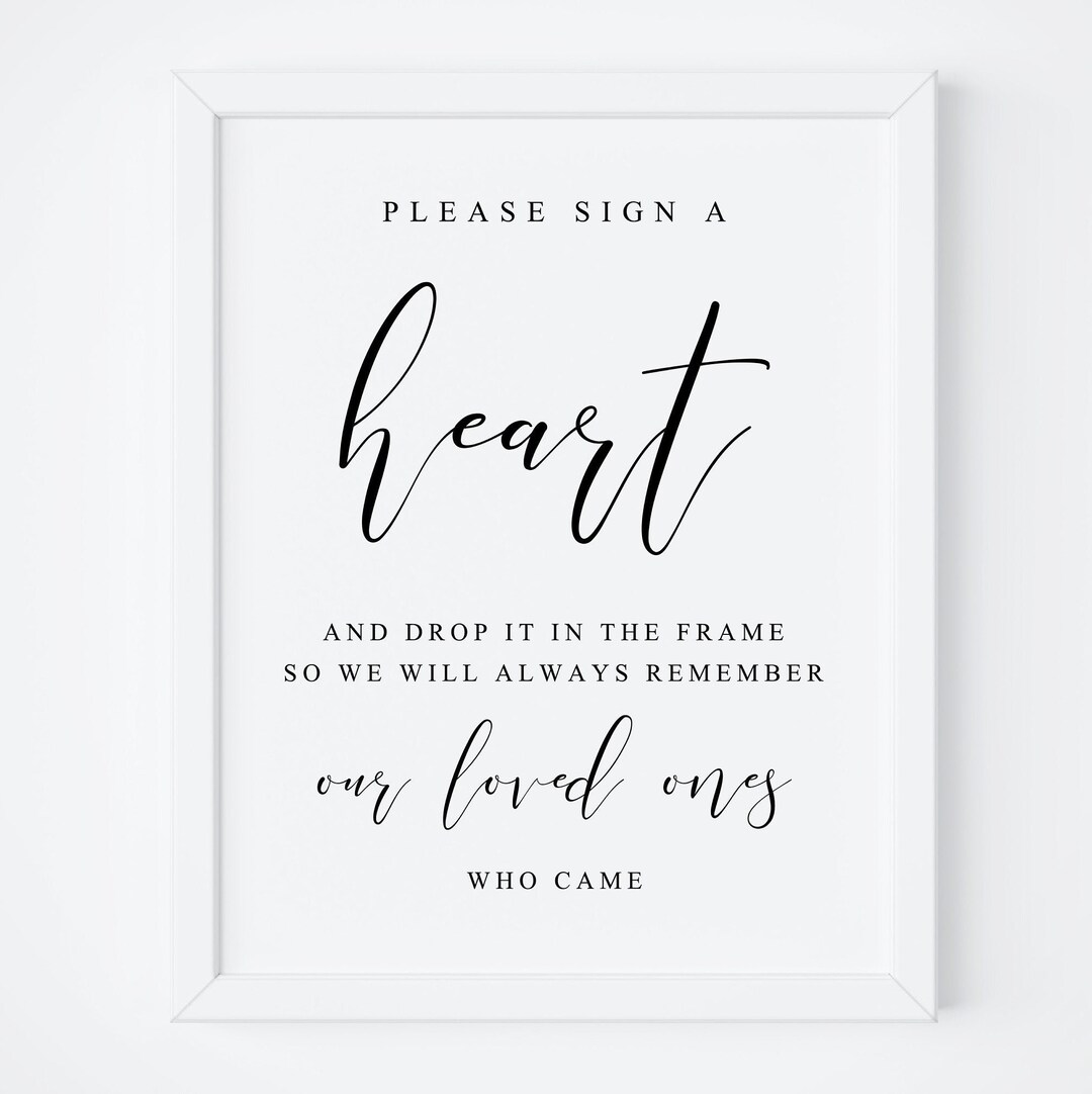 Please Sign A Heart Sign-please Sign-heart Guestbook Sign-guestbook ...