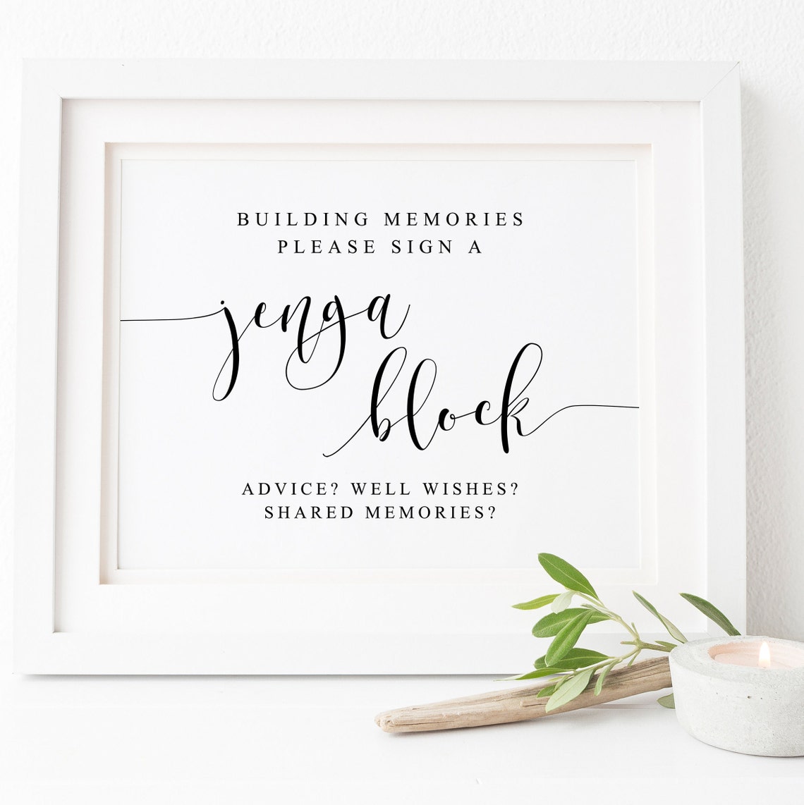 Jenga Guestbook Sign-jenga Block Sign-building Memories Please Sign A ...