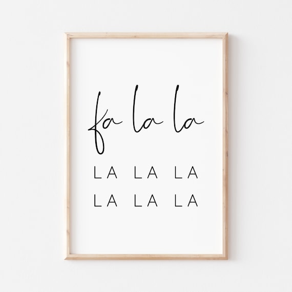 Fa La La Printable. Fa La La Sign. PRINTABLE WALL ART. | Etsy