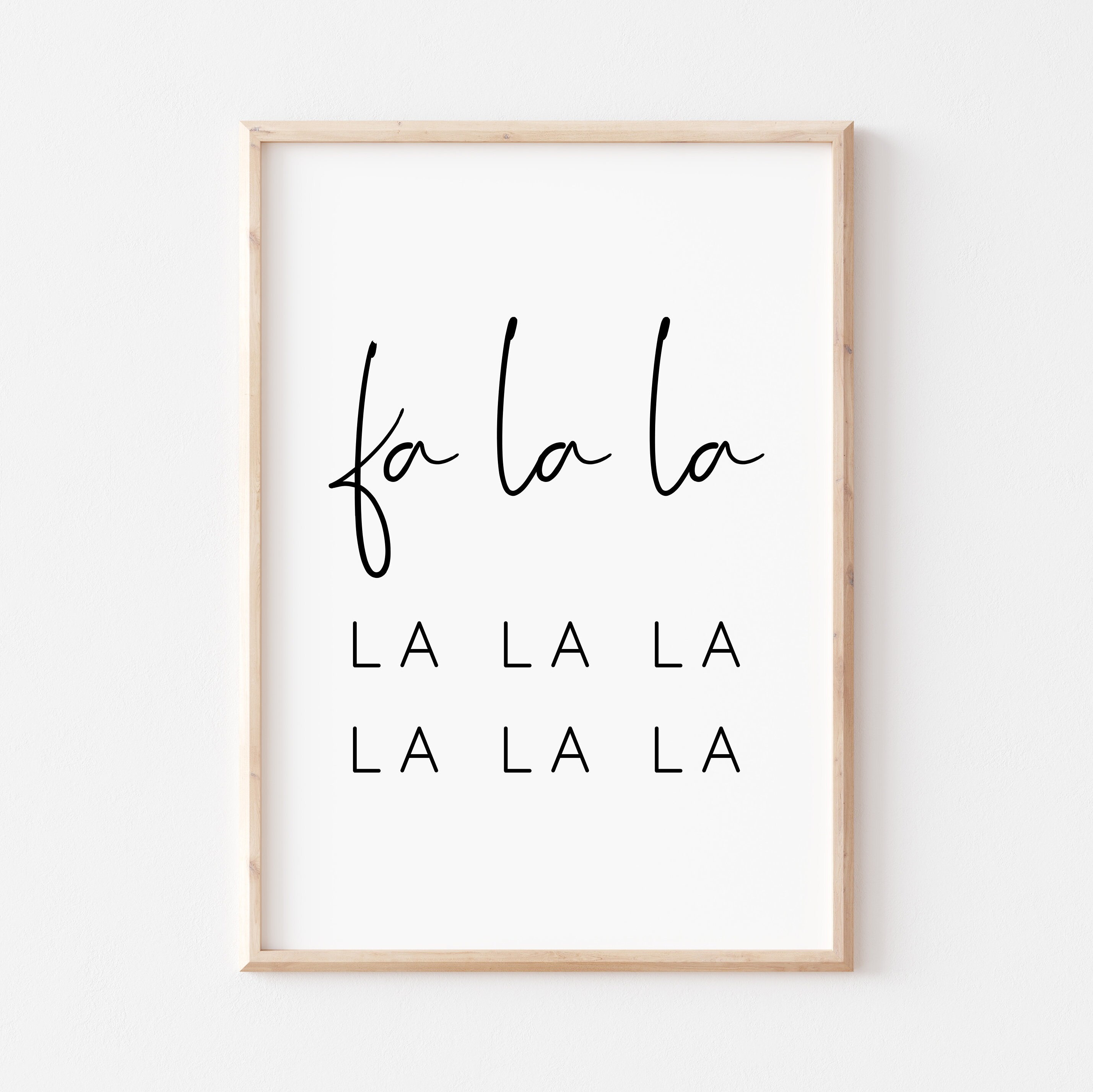 Fa La La Printable. Fa La La Sign. PRINTABLE WALL ART. Christmas Wall ...