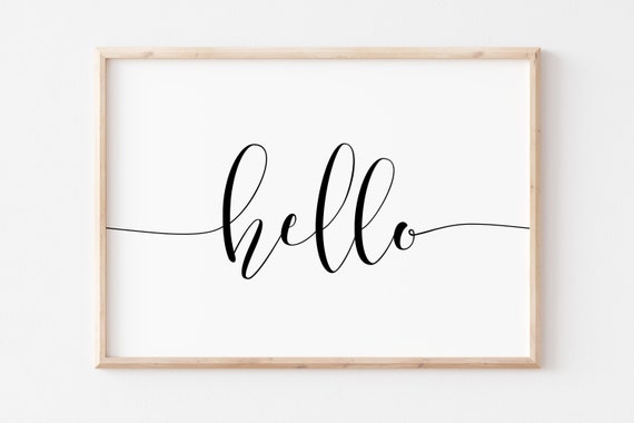 Hello Printable Art. Hello Sign. Quote Prints. Home Wall Art. | Etsy