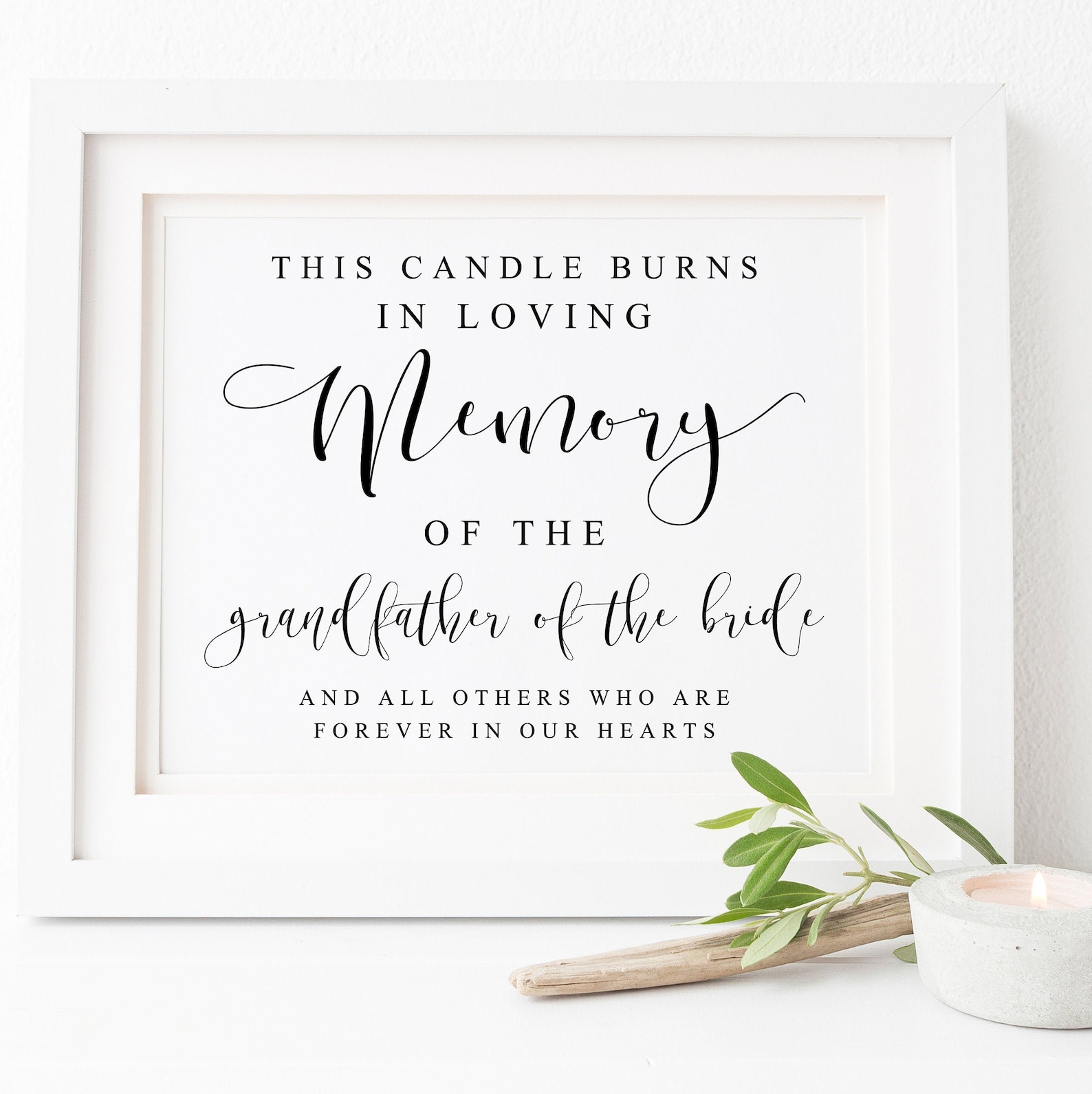 This Candle Burns Sign-in Loving Memory Sign-memory Table Sign-wedding ...