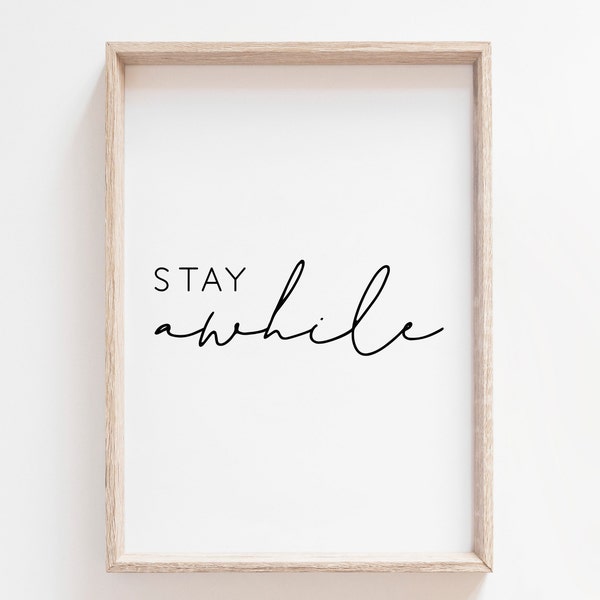 Stay Awhile Poster - Etsy