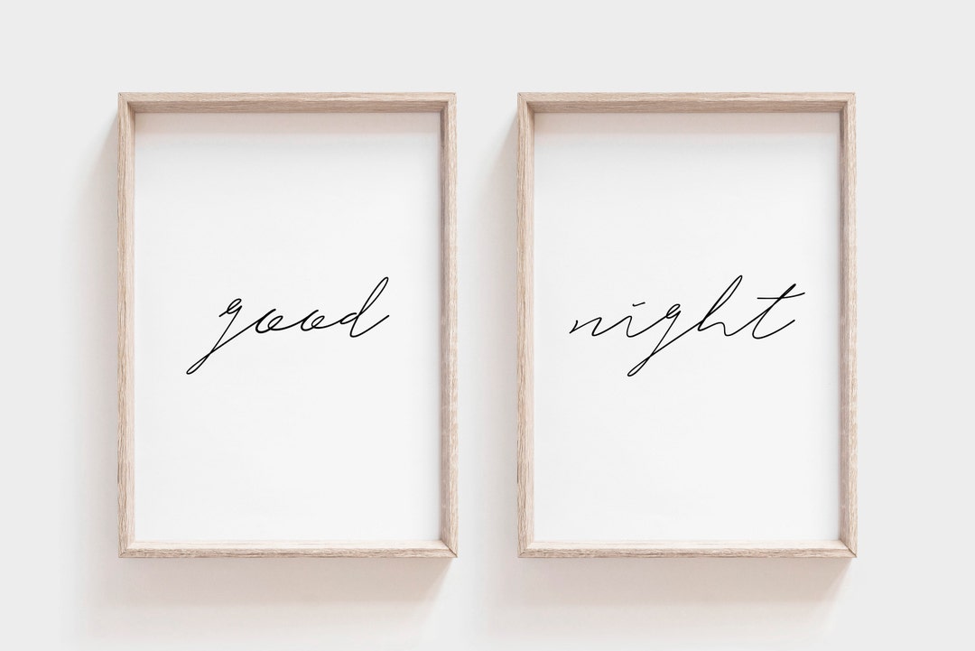 Good Night Printable. Bedroom Wall Art. Set of 2 Prints. Good Night ...