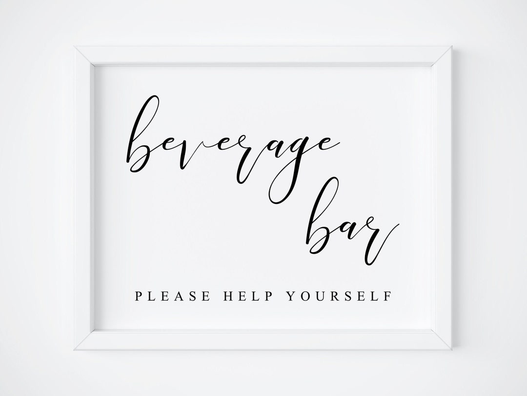 Beverage Bar Sign. Wedding Drink Sign. Open Bar Sign. Alcohol Bar Sign ...