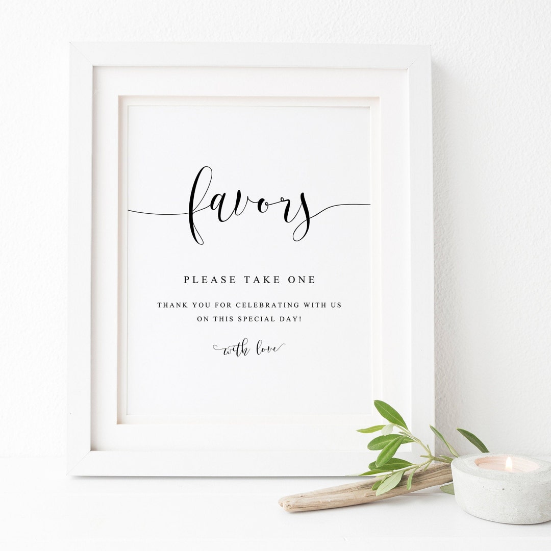 Favours Sign-wedding Favor Sign-guests Favors Sign-favors Printable ...