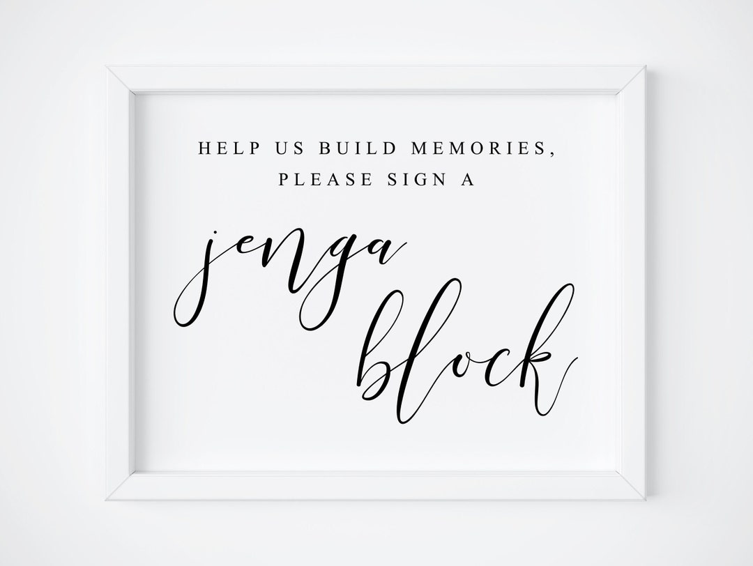 Jenga Guestbook Sign.jenga Block Sign.building Memories Please Sign A ...