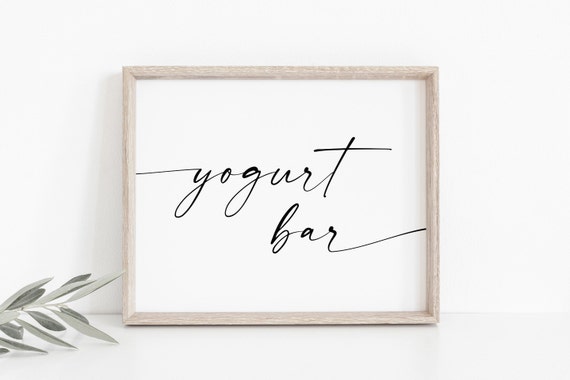Yogurt Bar Sign-wedding Yogurt Bar Sign-yogurt Sign-wedding - Etsy