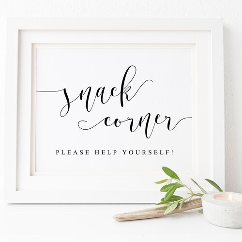 Snack Corner Sign-snack Bar Sign-food Table Signs-wedding - Etsy