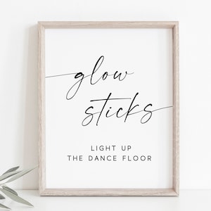 Glow Sticks Wedding Sign.glow Sticks Sign.glow Sticks Printable.wedding ...