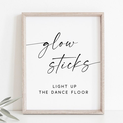 Light up the Dance Floor Wedding Dance Glow Sticks Sign - Etsy