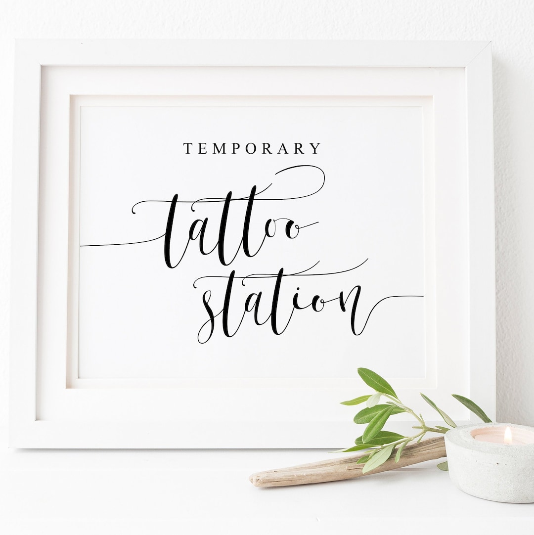 Tattoo Station Sign. Temporary Tattoo Wedding Sign. Tattoo Sign ...