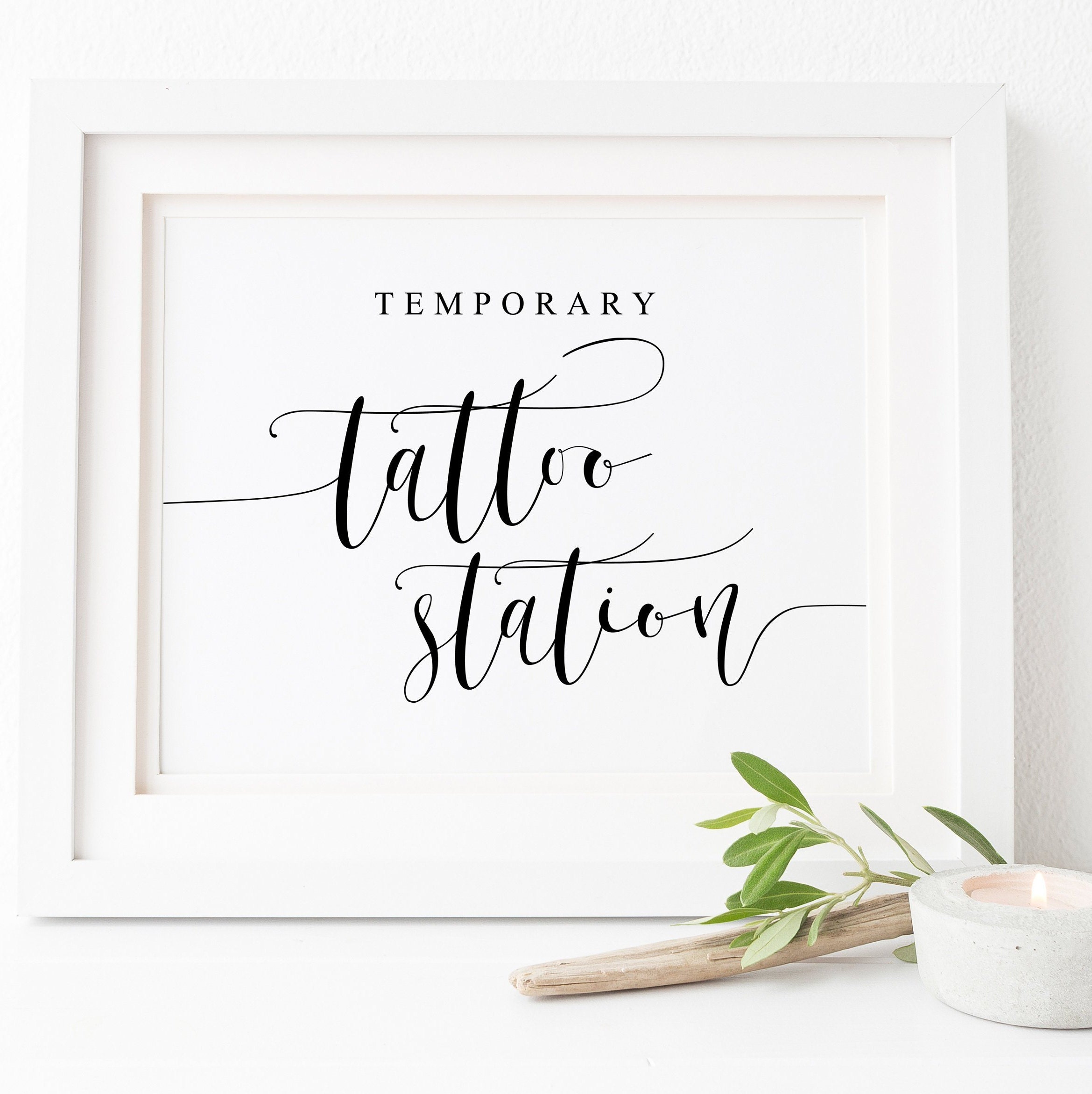Tattoo Station Sign. Temporary Tattoo Wedding Sign. Tattoo | Etsy