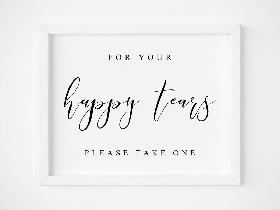 For Your Happy Tears Sign-wedding Tissues Sign-happy Tears Sign-wedding ...