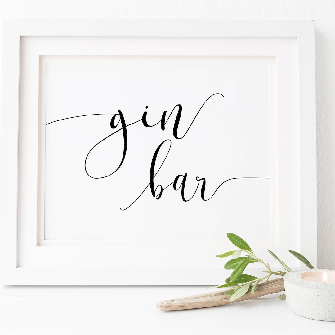 Gin Bar Sign-wedding Gin Sign-gin Sign-wedding Printables-gin Bar ...