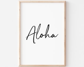 Aloha Printable Art. Aloha Wall Art. Beach Decor. Beach Printable ...