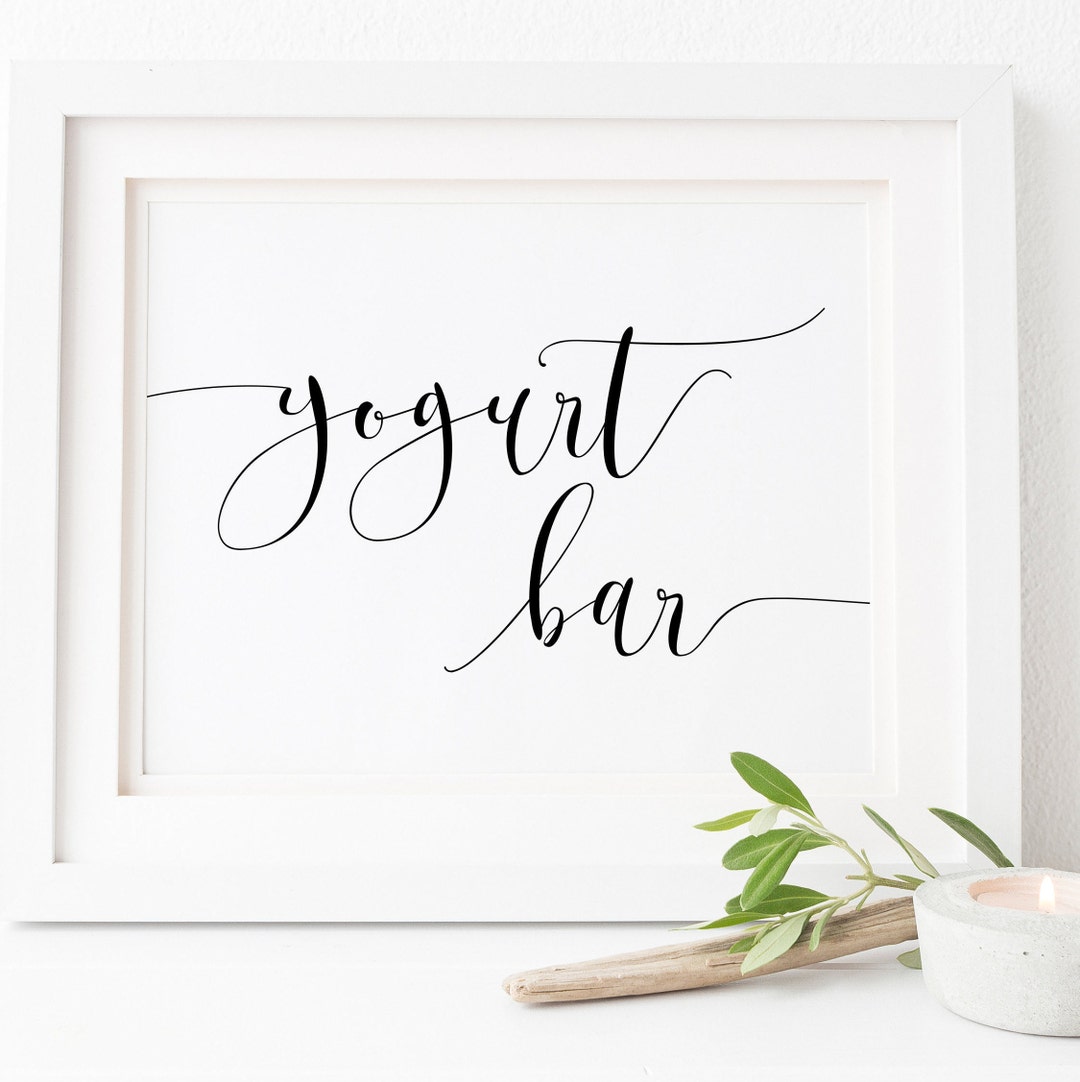 Yogurt Bar Sign-wedding Yogurt Bar Sign-yogurt Sign-wedding Sing ...
