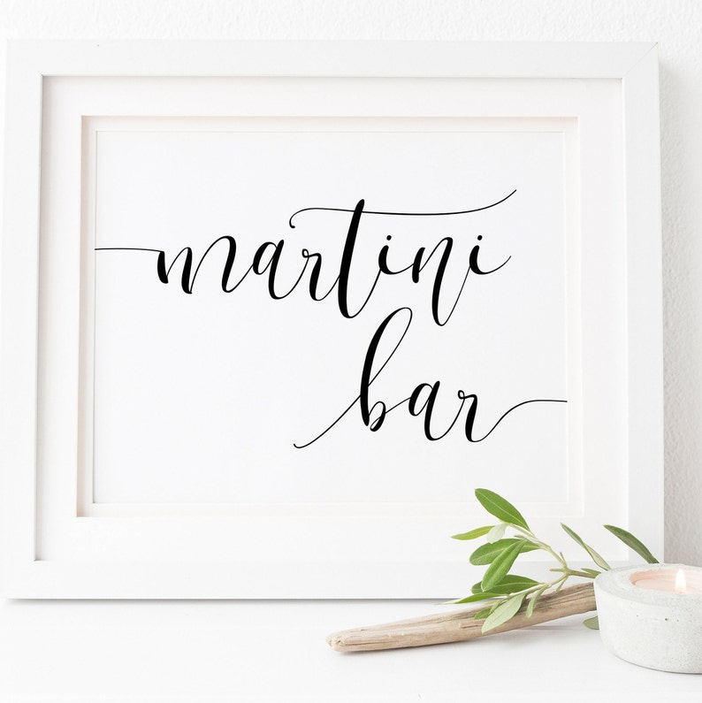 Martini Bar Sign.wedding Martini Bar Sign.alcohol Bar Sign.wedding ...