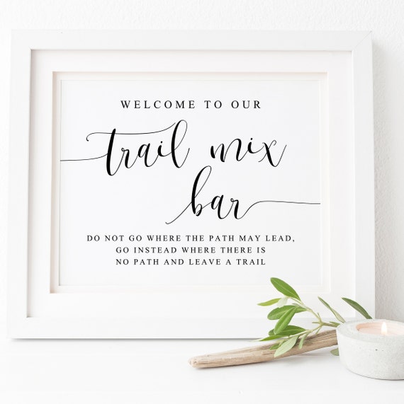Trail Mix Bar Sign.build Your Own Trail Mix.trail Mix | Etsy