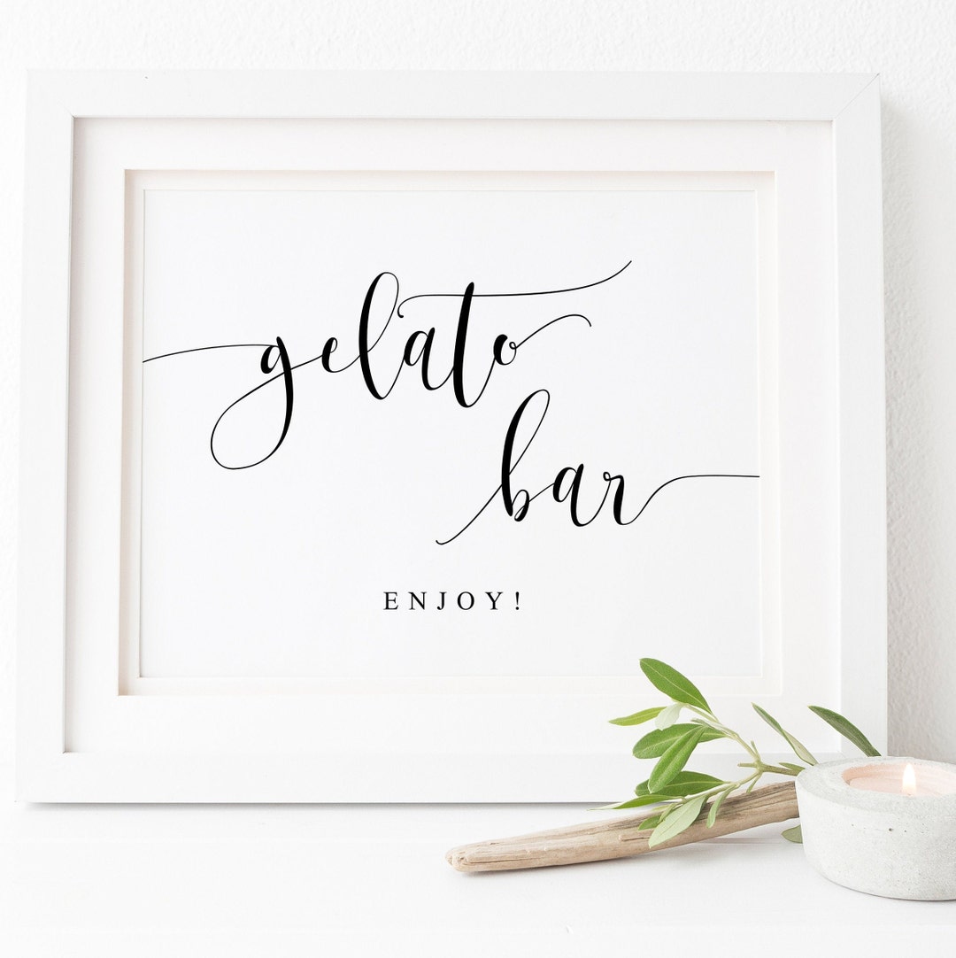 Wedding Gelato Bar Sign-bridal Shower Sign-dessert Table Sign-wedding ...