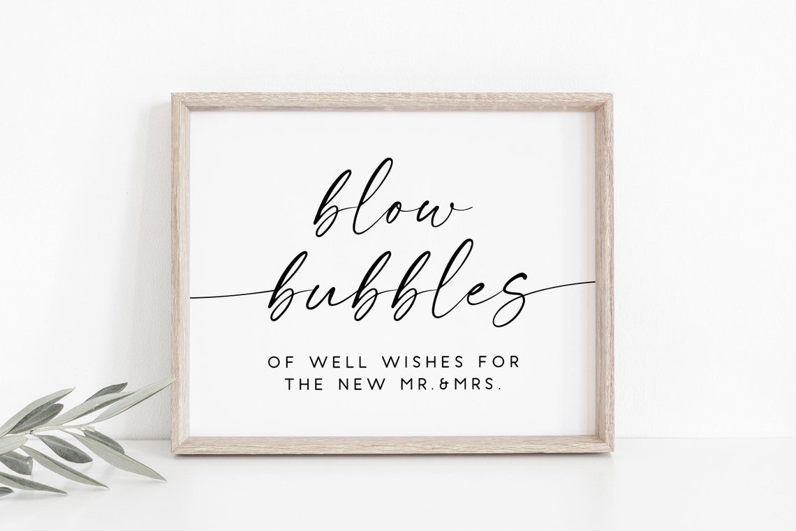 Blow Bubbles Sign-wedding Bubbles Sign-bubble Send off - Etsy