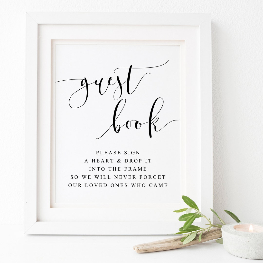 Please Sign A Heart Sign.guest Book Sign.wedding Guestbook.printable ...