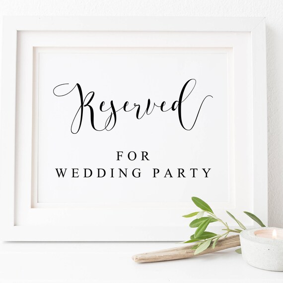 Reserved for Wedding Party Sign-wedding Party Sign-reserved - Etsy
