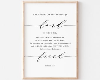Isaiah 61:1-4 Printable Bible Verse Art Print 8x10 Digital Wall Art ...