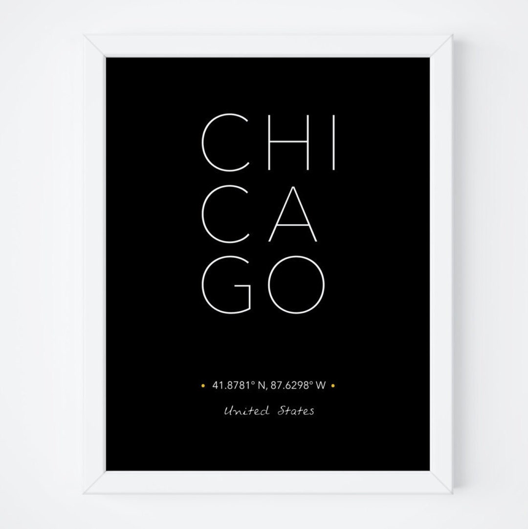 Chicago Print, Chicago Poster, Wall Art, Chicago City Poster, Chicago ...