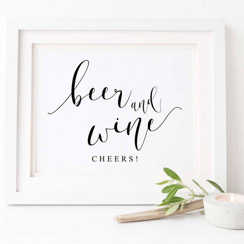Beer and Wine Sign. Wedding Bar Sign. Open Bar. Wedding Decor. Wedding ...