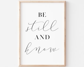 Printable Bible Verse Art Be Still and Know Print Decor - Etsy