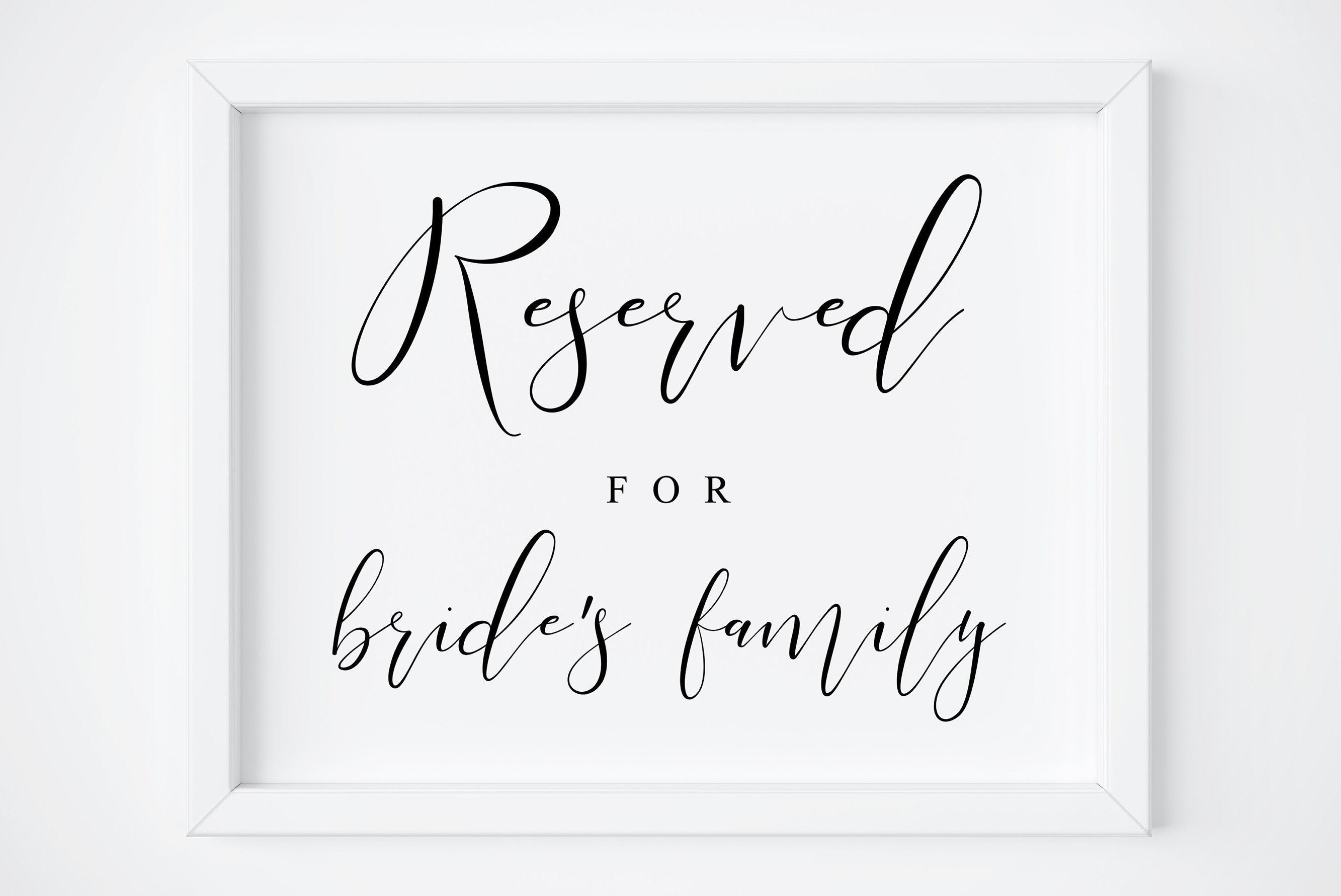 Reserved for Bride's Family Sign-reserved Table Sign-seating Sign ...
