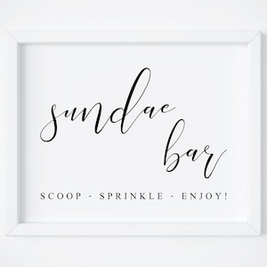 Sundae Bar Sign-ice Cream Bar Sign-dessert Bar Sign-ice Cream Sign ...