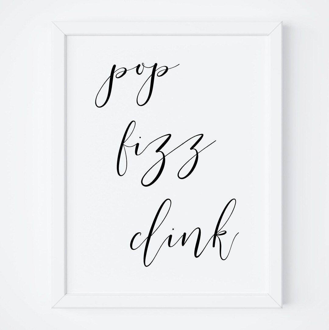 Pop Fizz Clink Sign-bubbly Bar Sign-open Bar Sign-champagne Bar Sign ...
